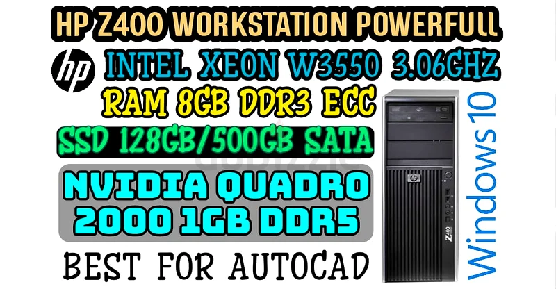 HP Z400 WORKSTATION RAM 8GB DDR3 INTEL XEON W3550 3.06GHZ NVIDIA QUADRO ...
