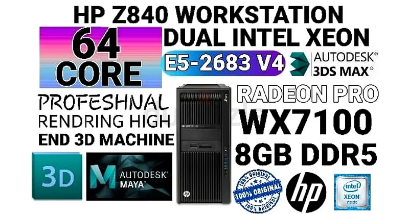 RAM 128GB HP Z840 WORKSTATION 2 INTEL XEON E5-2683 V4 64 CORE RADEON ...