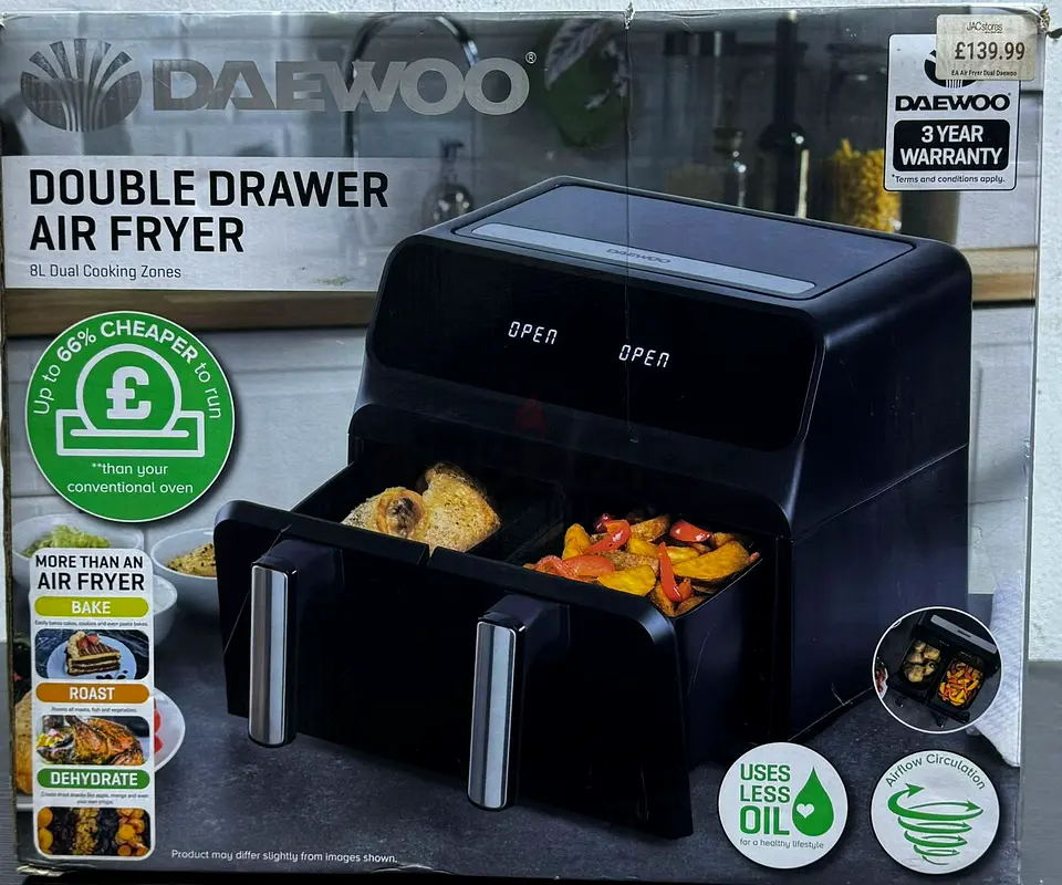 Daewoo double drawer air fryer | dubizzle