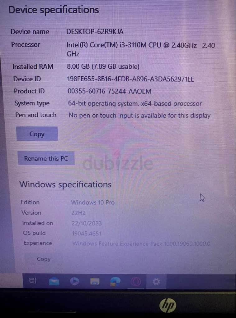 HP laptop 1TB SSD 8GB RAM | dubizzle