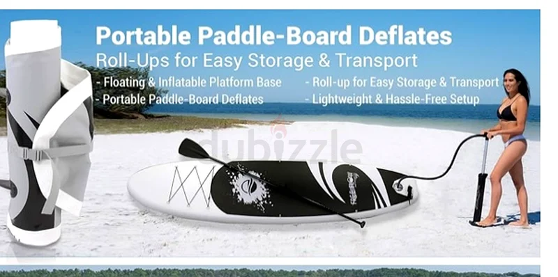 SereneLife Inflatable Stand Up Paddle Board (6 Inches Thick) with ...