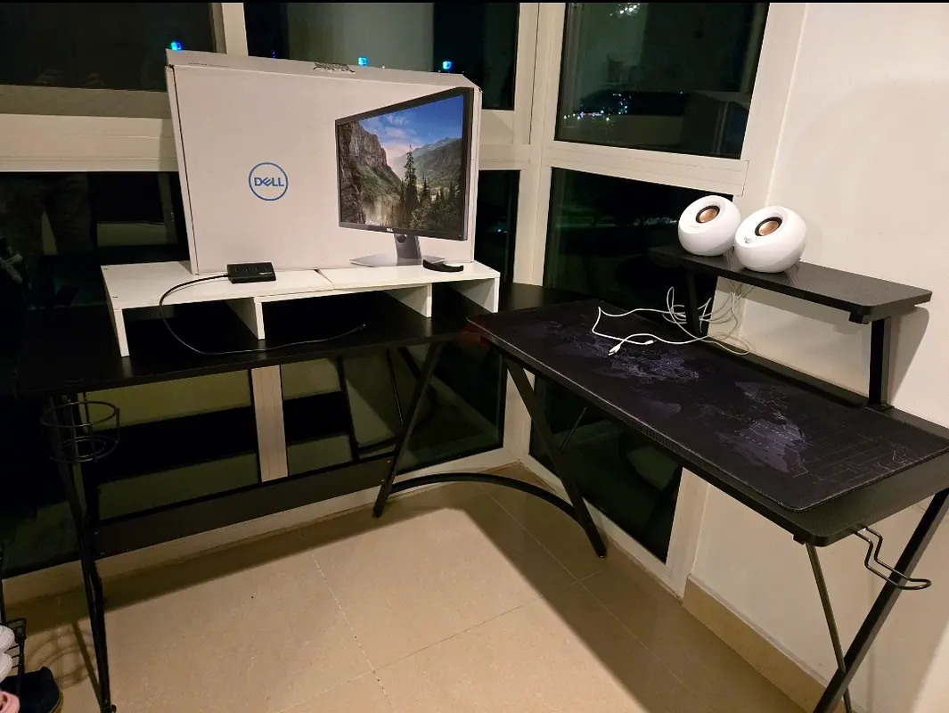 L Shaped Gaming Desk, 130cm, Black | dubizzle