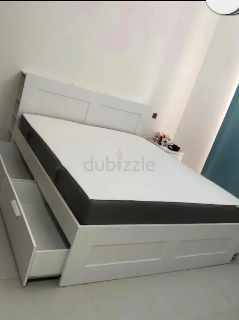 Ikea brimness queen size bed with Ikea mattress 2 storage | dubizzle