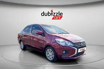 Used Mitsubishi Attrage with red exterior for sale in Dubai | dubizzle