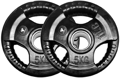 Classifieds: 5KG PAIR Olympic Tri Grip Weight Plates, Solid Cast Iron ...