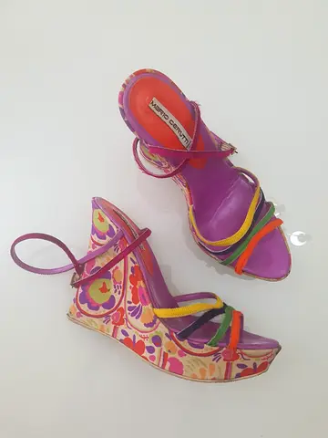 Classifieds: Authentic Colorful Mario Cerutti Wedge Sandals - Perfect ...