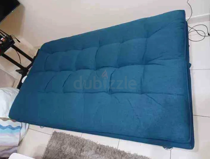 Comfortable Blue Futon Sofa - Perfect for Small Spaces! | dubizzle