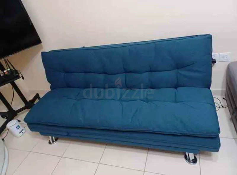 Comfortable Blue Futon Sofa - Perfect for Small Spaces! | dubizzle