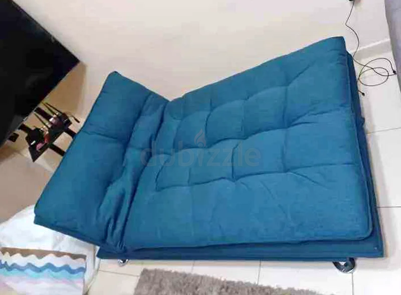 Comfortable Blue Futon Sofa - Perfect for Small Spaces! | dubizzle