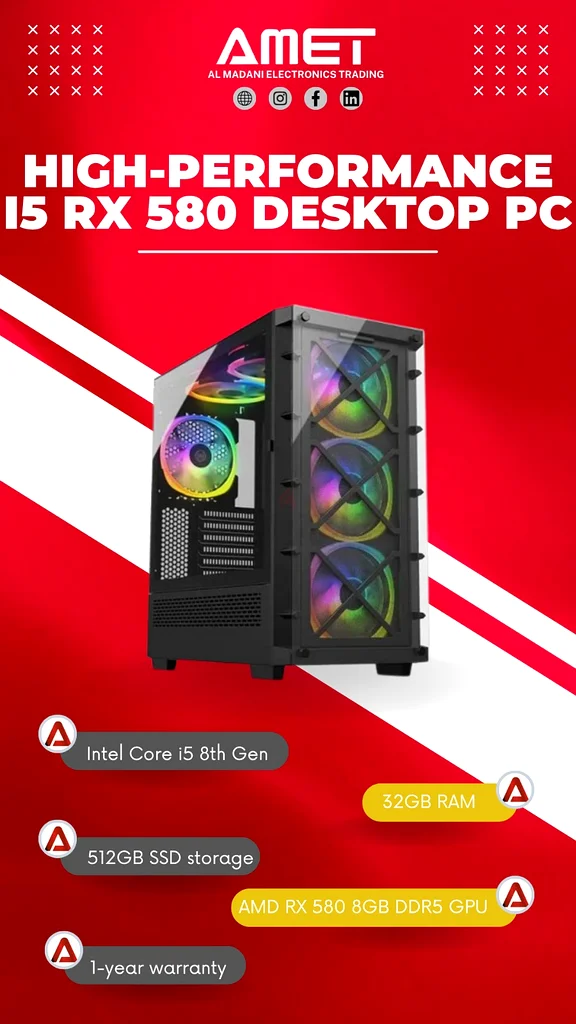 High-Performance i5 RX 580 Desktop PC with 32GB RAM | dubizzle