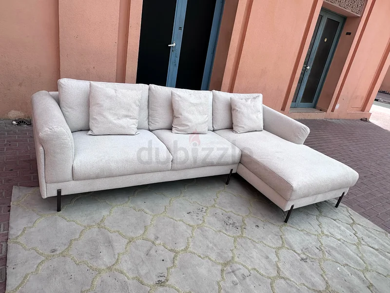 The Loom Collection Stylish L-Shaped Sofa in Elegant Beige | dubizzle