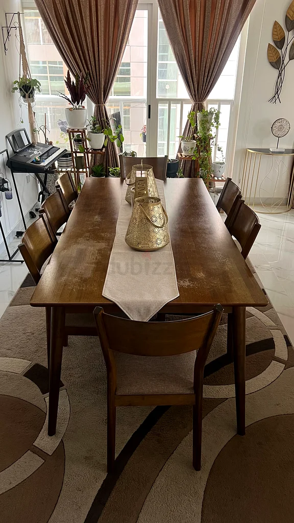 Stylish Wooden Dining Table Set for Resale (6 chairs included ...