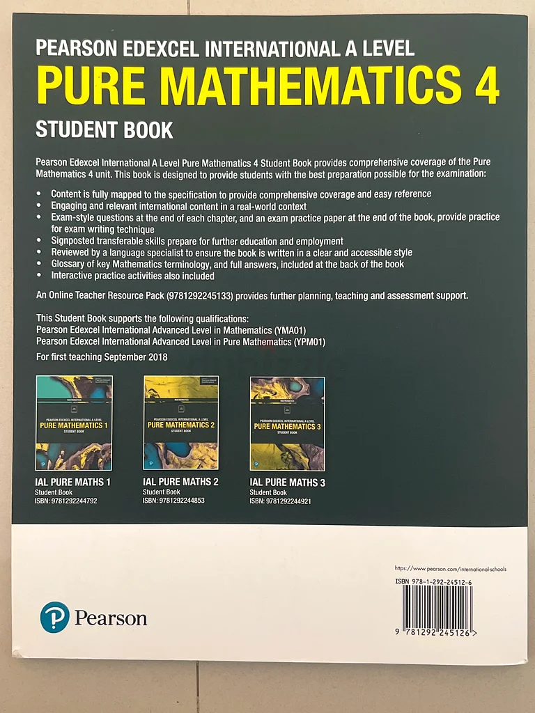 Pure Mathematics 4 edexcel IAL textbook | dubizzle