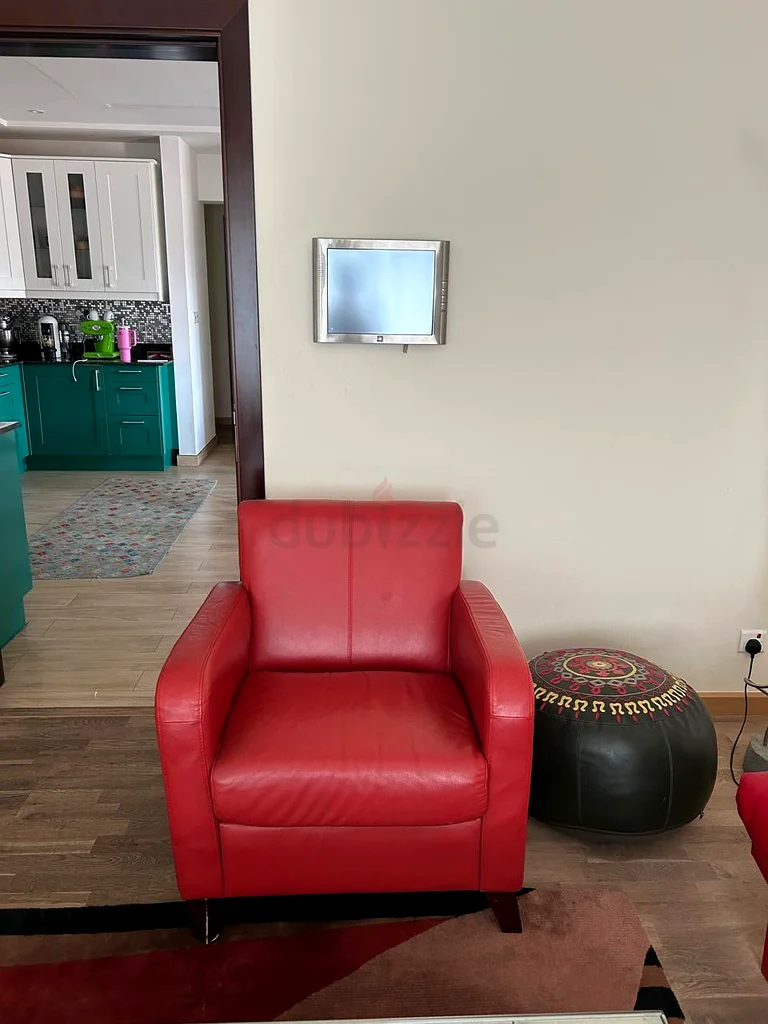 3 piece Stylish Red Leather Armchair and couch for Your Living Space ...