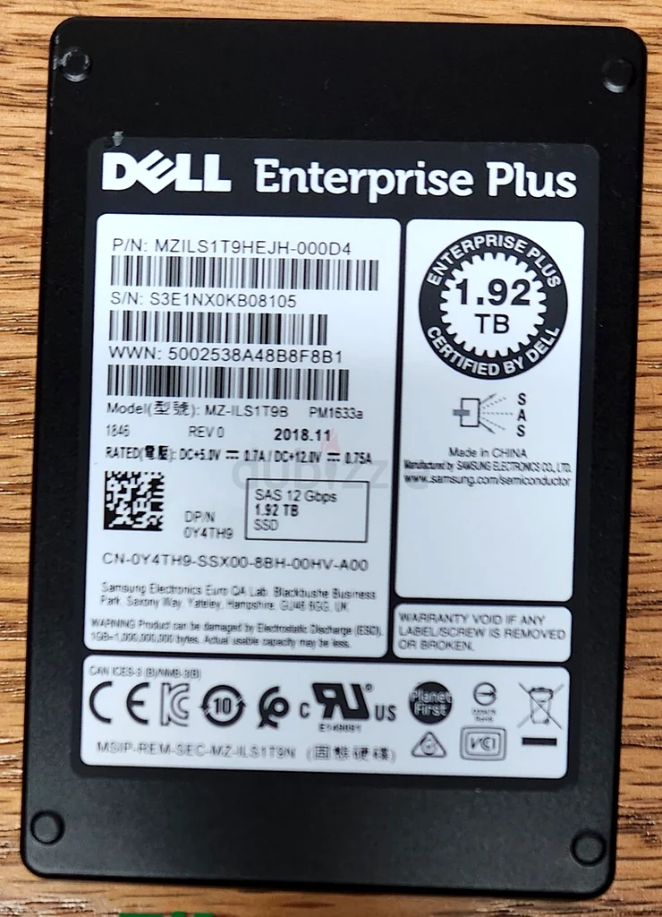 Dell Enterprise PLUS 1.92 TB SAS RI SSD-SAS 12Gbps 2.5 Mixed-Use SSD ...