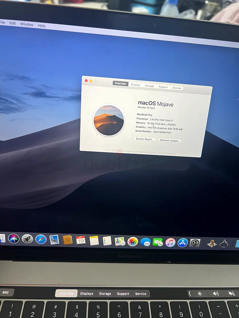 MacBook PRO 2017 with 16 gb 265 ssd | dubizzle