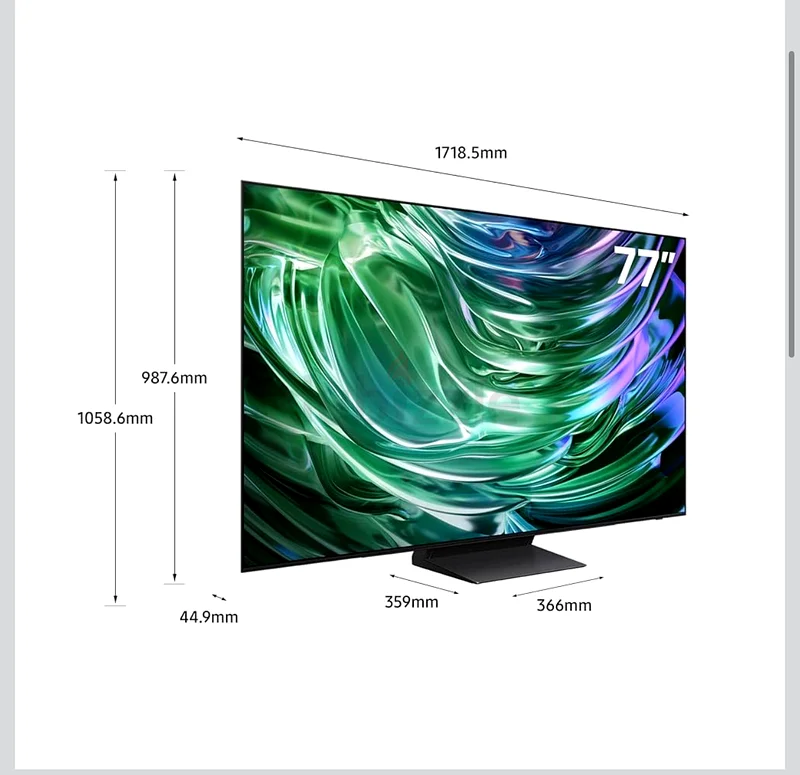Samsung 77 Inch OLED TV, S90D, 4K, NQ4 AI Gen2 Processor, OLED HDR+ ...