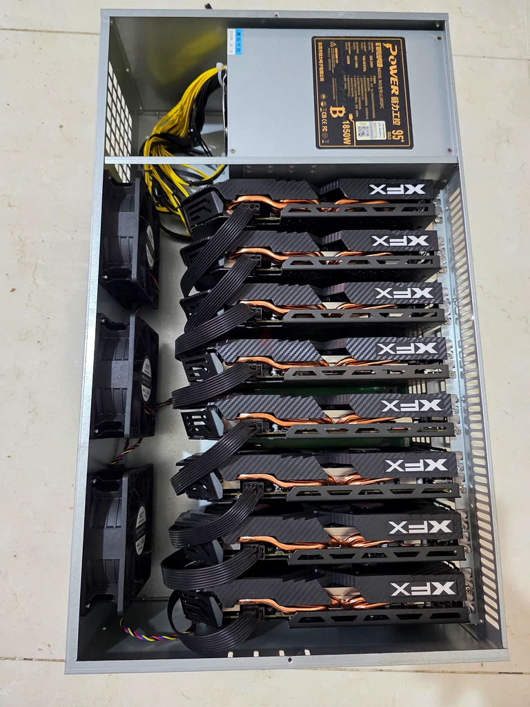 8-GPU Mining Rig – Excellent Condition, XFX RX580, 8GB | dubizzle