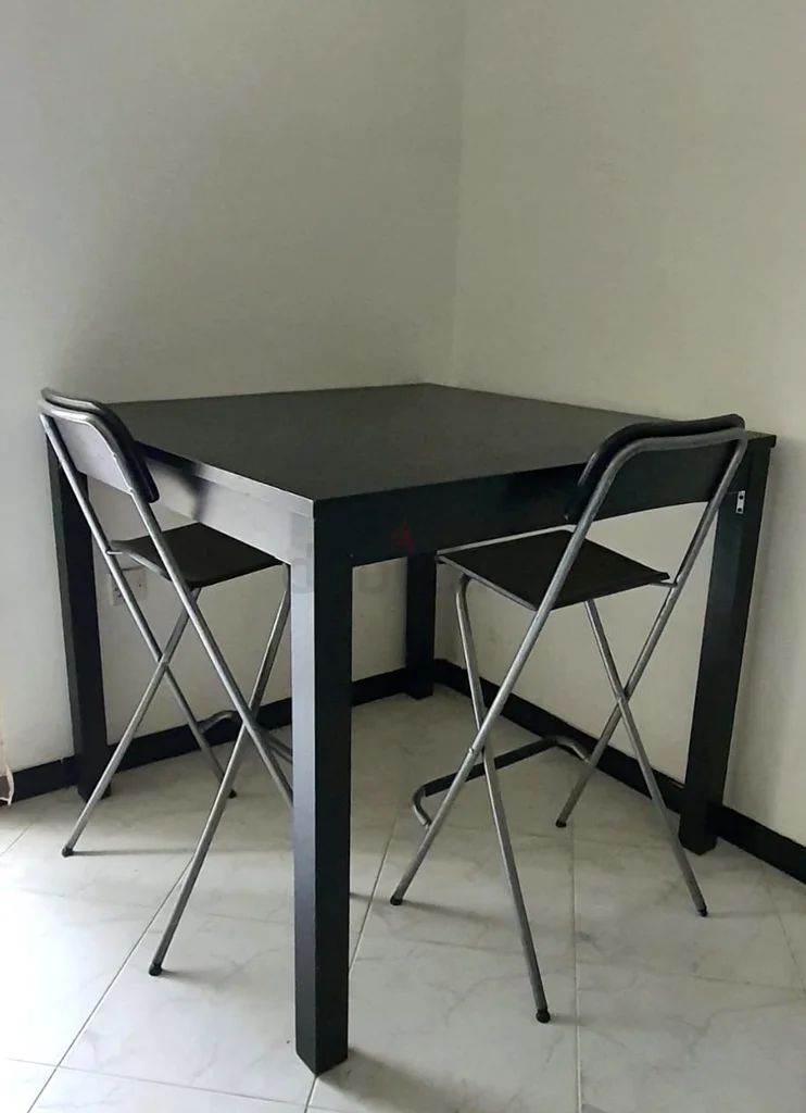 Sturdy Tall Table + 2 Free Folding Tall Chairs @ Low Price | dubizzle