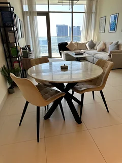 Round Dining Table with 3 Chairs selling CHEAP | dubizzle