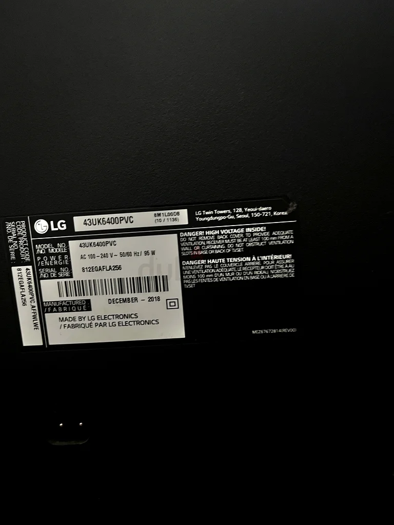 LG 43-inch 4K UHD Smart LED TV – Model 43UK6400PVC | dubizzle