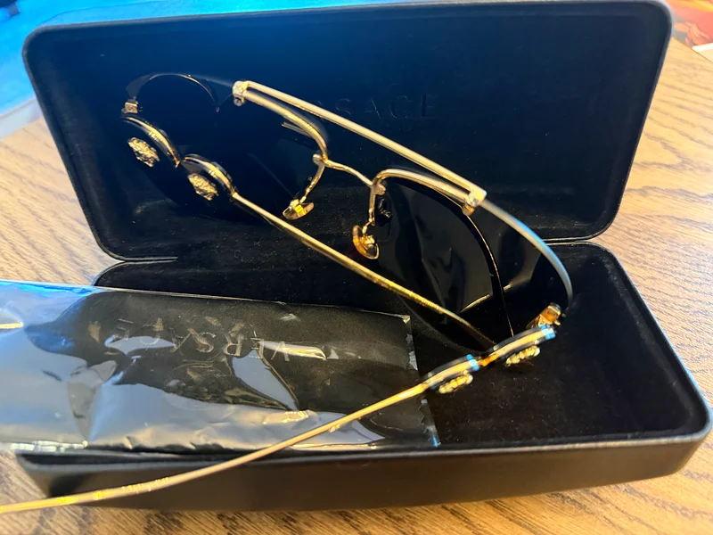 Black and Gold Versace Sunglasses - brand new unworn - great condition ...