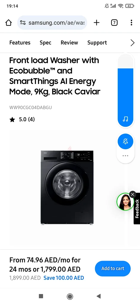 Smart Samsung washing machine | dubizzle