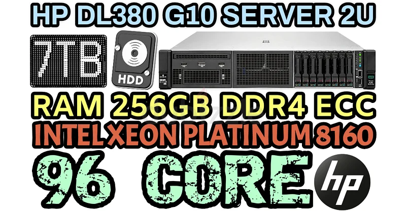 96 CORE HP PROLIANT DL380 G10 SERVER RAM 256GB DDR4 2 INTEL XEON ...