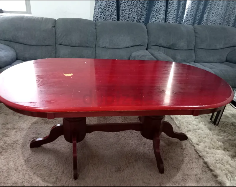 Elegant Wooden Dining Set with Cushioned Chairs | dubizzle Abu Dhabi