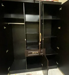 Stylish Black Wardrobe with Mirror - Perfect for Any Bedroom Modern ...