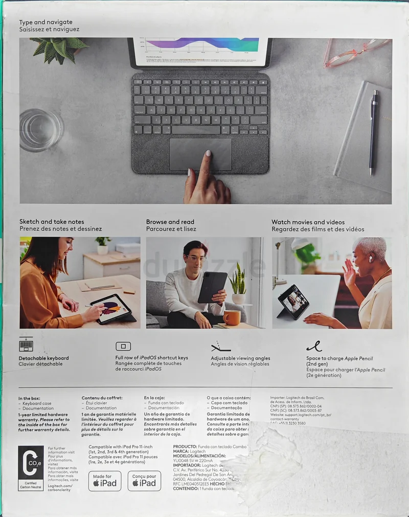 Logitech Combo Touch iPad Pro 11-inch (1st, 2nd, 3rd, 4th gen - 2018 ...