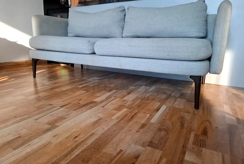 West Elm Auburn Sofa 70 platinum color + free bench | dubizzle UAE