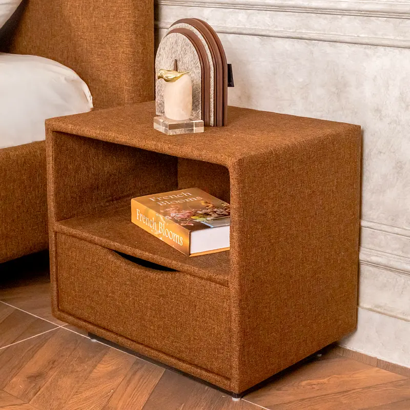 Luxury fabric bed srt king size along with side tables | dubizzle