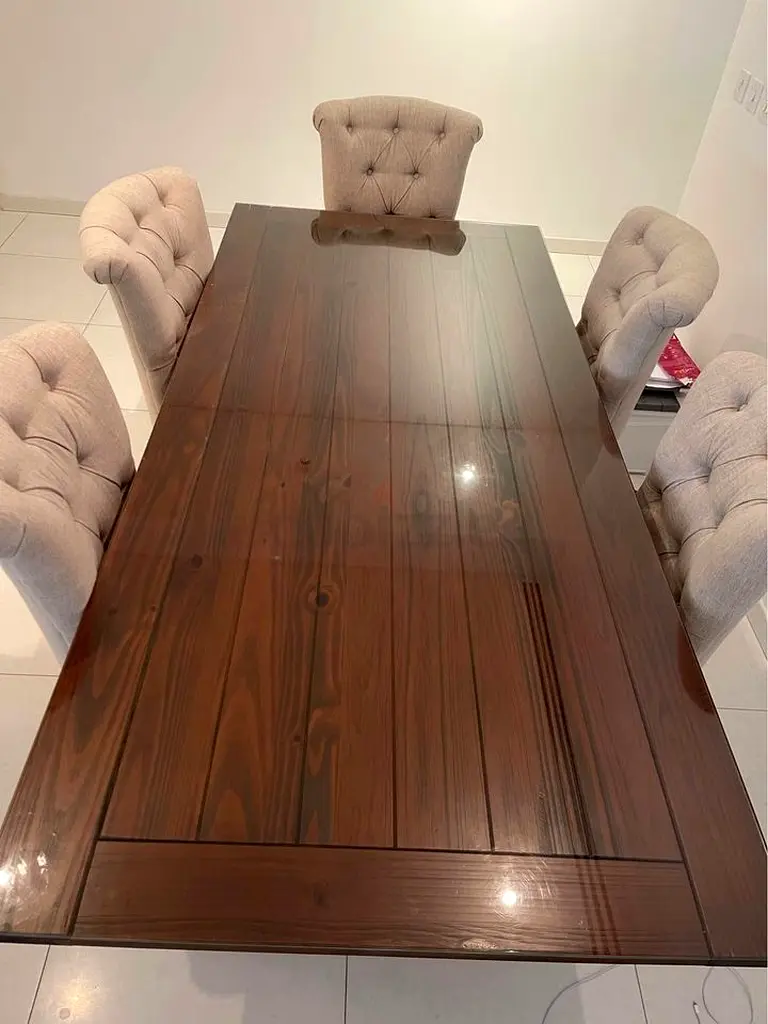 Elegant Genuine wood dining table 6 luxurious chairs from The One ...