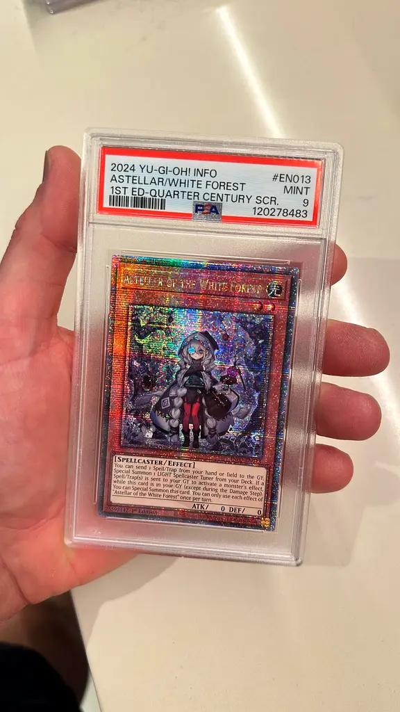 Yu-Gi-Oh! Astellar of the White Forest - QUARTER CENTURY SECRET RARE - Mint Condition (PSA 9 ...