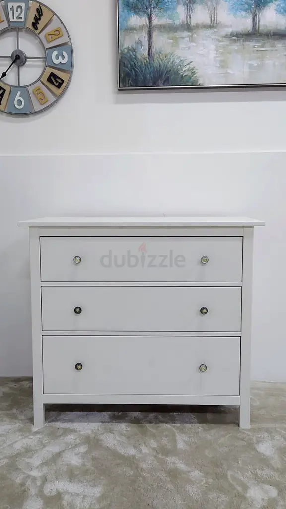 IKEA HEMNES Chest of 3-Drawers White | dubizzle