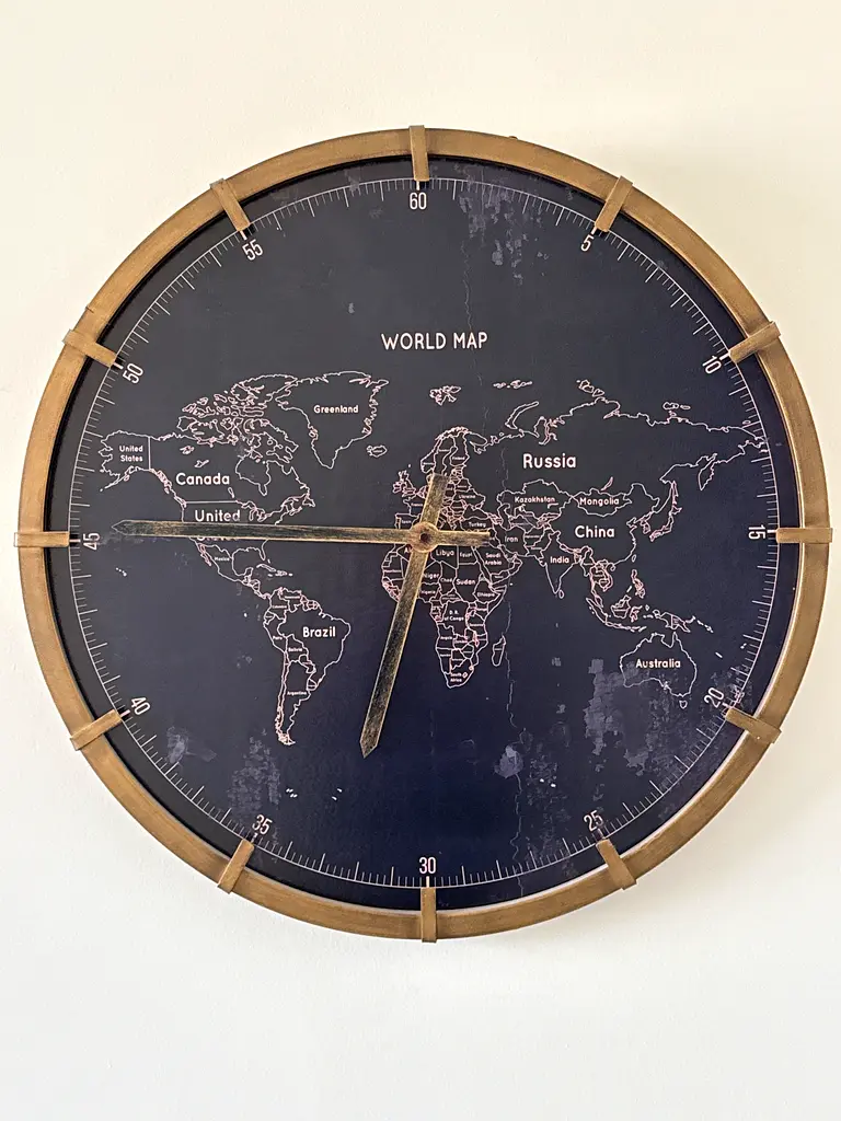 Vintage World Map Wall Clock | dubizzle Dubai