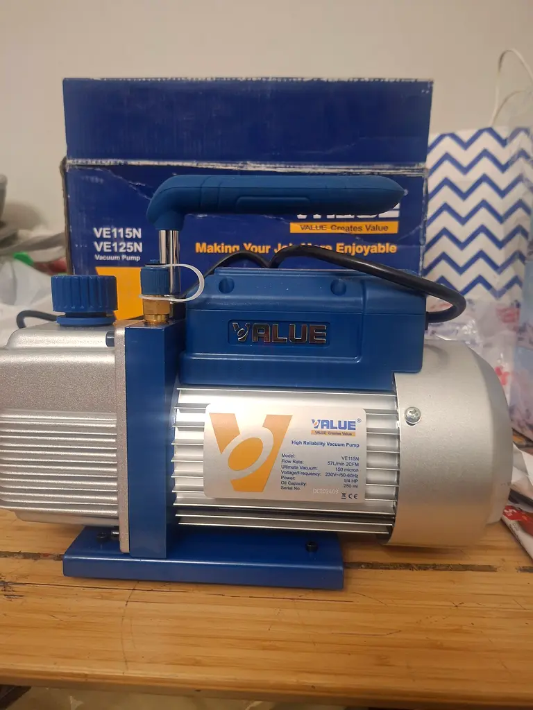 Value VE115N Professional Vacuum Pump, Blue and Silver, High ...