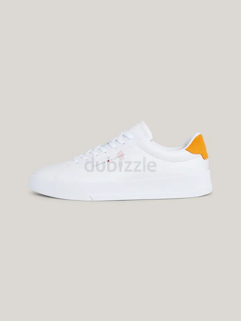 Tommy Hilfiger White Sneakers - Size 43 EU - Yellow Heel Accent ...