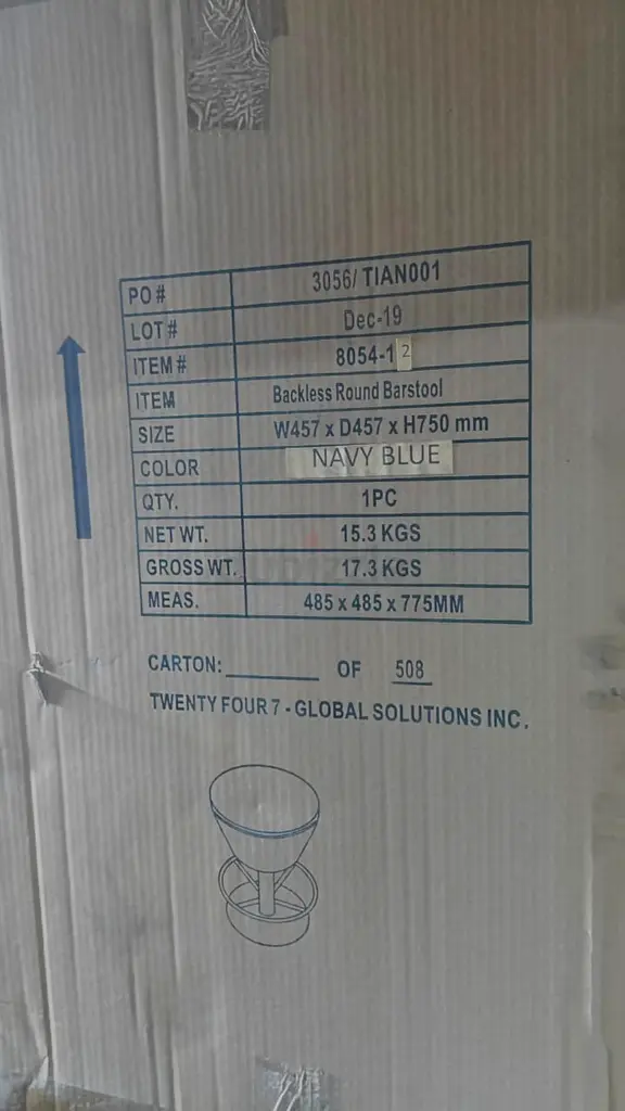 Navy Blue Backless Barstool, Revolving Leather Sofa and Round Coffee ...