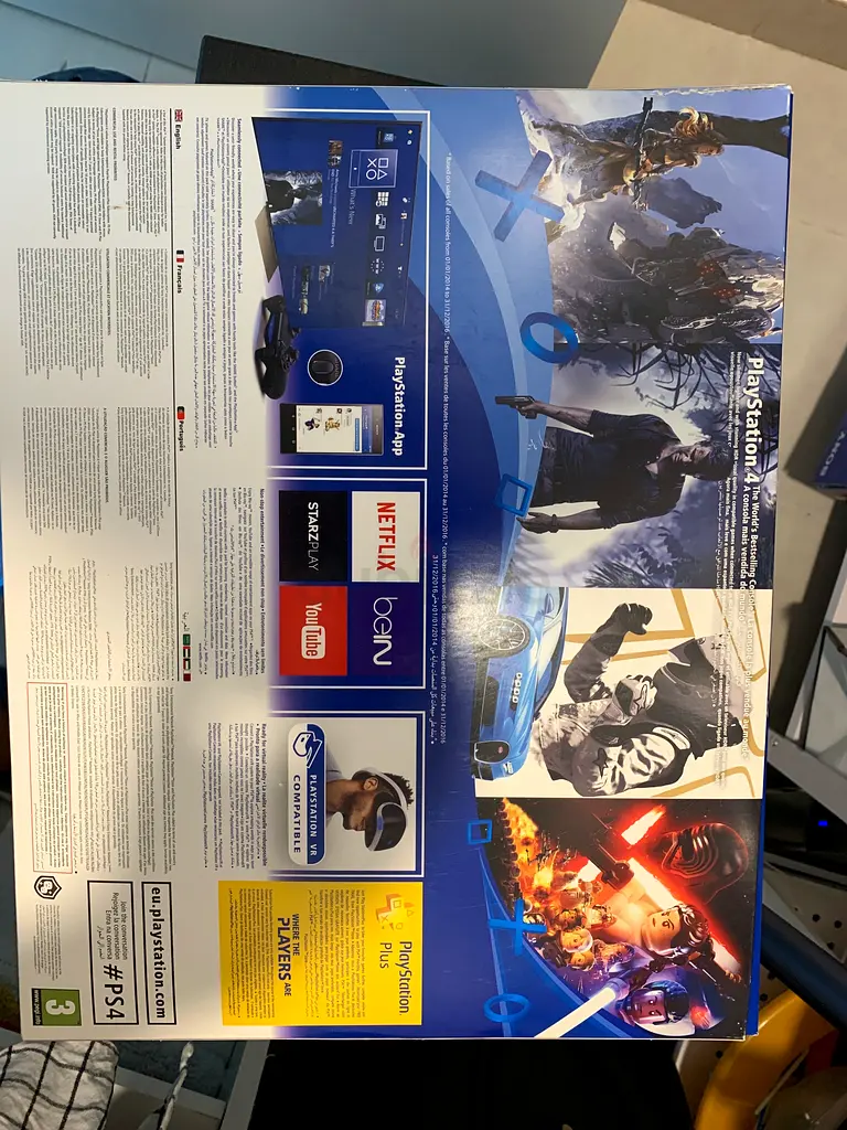 PlayStation 4 Slim 500GB Jet Black – Boxed + 3 Controllers (1 Fully ...