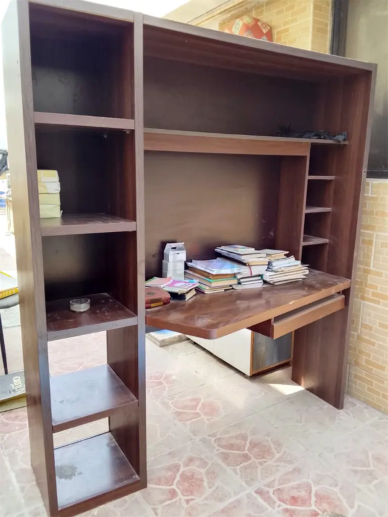 Sturdy Wooden Study Table with Shelves | dubizzle Dubai