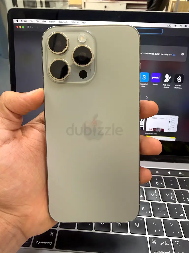 IPhone 15 pro max Natural titanium 256gb for sale | dubizzle Sharjah