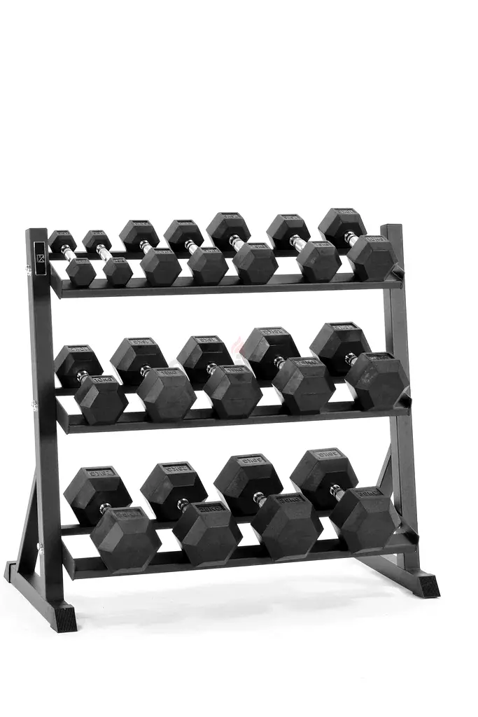 HEX DUMBBELL 2.5KG TO 20KG SET WITH DUMBBELL RACK | dubizzle Abu Dhabi