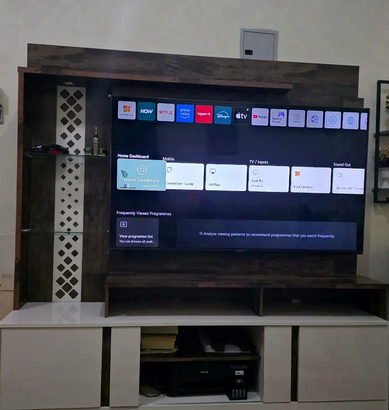 Modern Smart TV with Stylish Entertainment Unit | dubizzle Sharjah