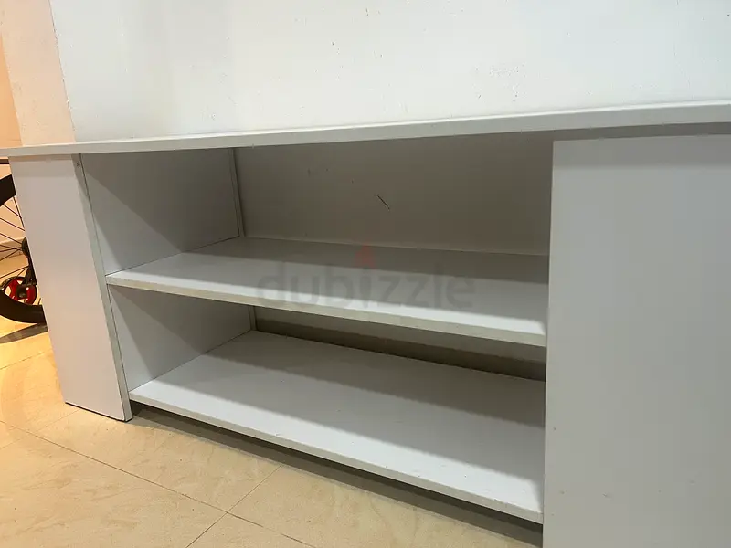 Modern White TV Stand with Shelves | dubizzle Abu Dhabi