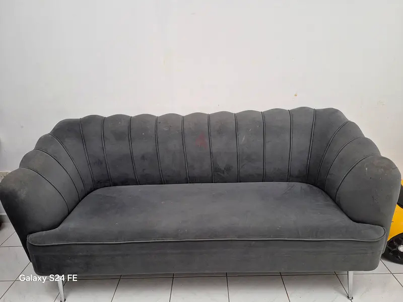 Elegant Grey Velvet Sofa for Sale | dubizzle Sharjah