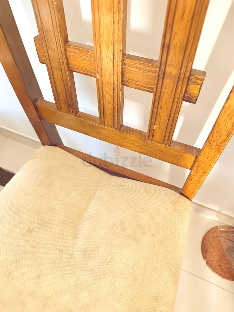 Heavy wood Dining table with 4 chairs for sale | dubizzle Dubai