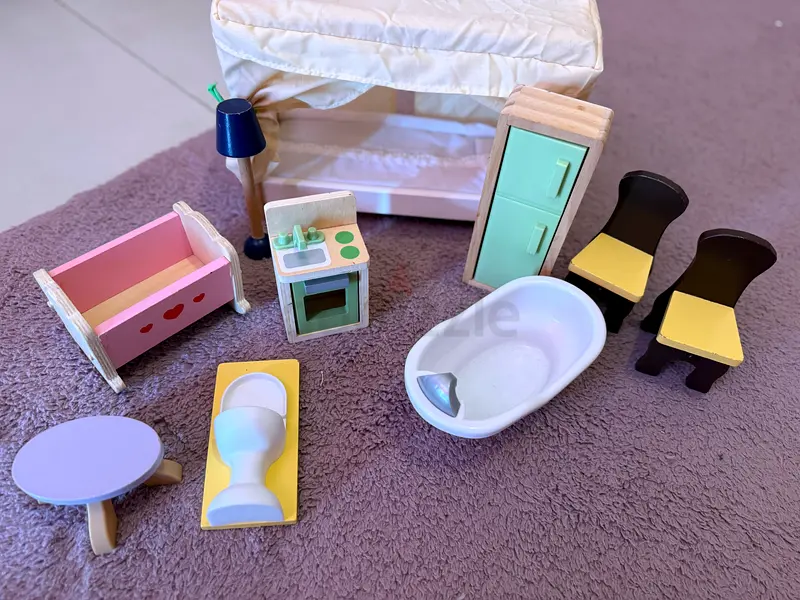 Girls wooden doll house with furniture | dubizzle Dubai
