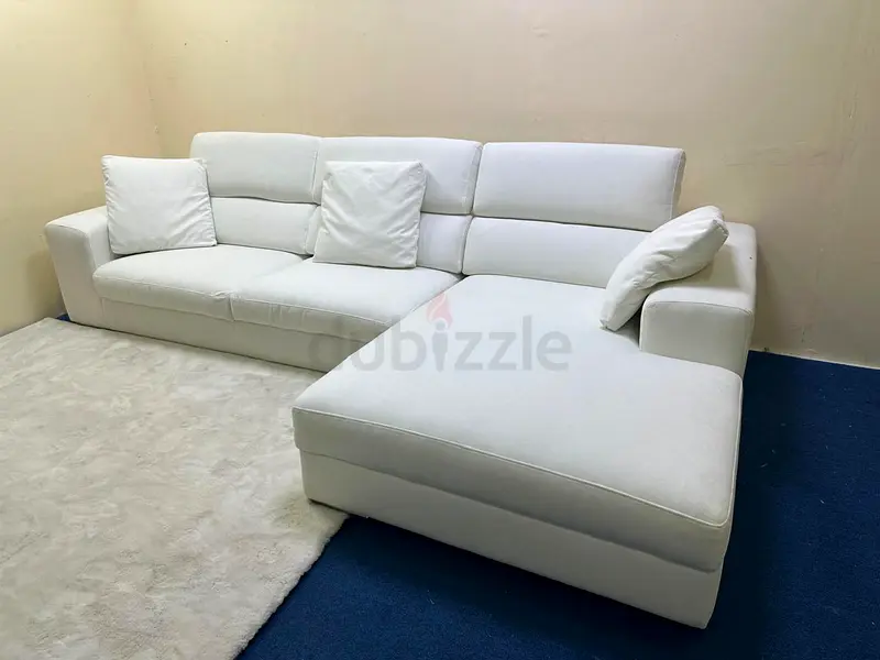 Great condition marina home white color lshape sofa | dubizzle Abu Dhabi